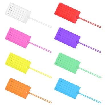8 Pcs Luggage Tags, with Strings, Name ID Card for Travel Suitcase ...