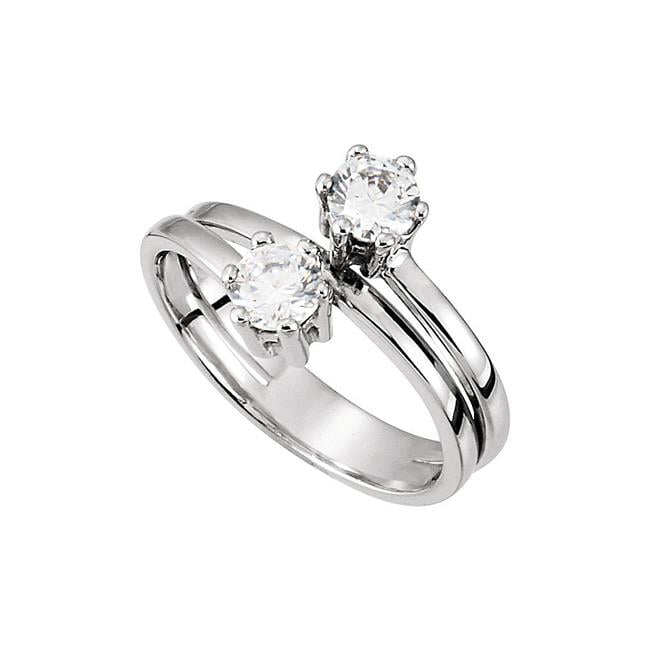 Precious Stone - Unique Split Shank Two Stone Diamonds Engagement Ring ...