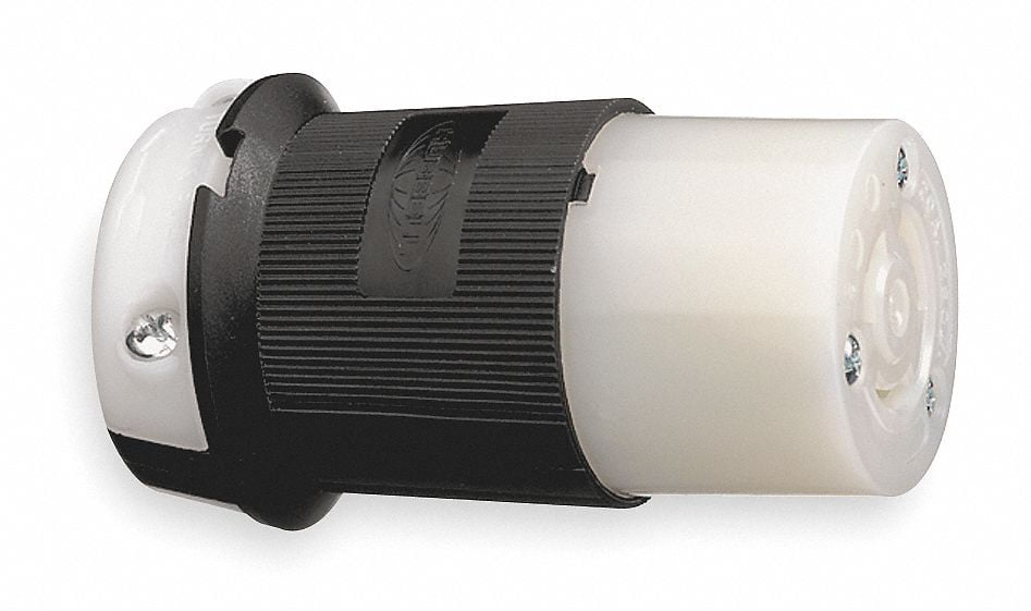 Hubbell Connector,250VAC,20A,2P,3W HBL7314GCB - Walmart.com