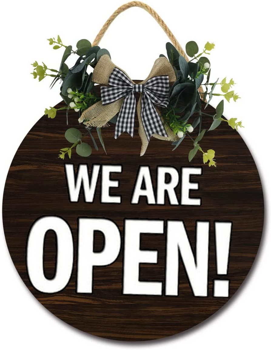 Eveokoki 11" We Are Open Sign for Front Door Outside Funny Porch Signs ...
