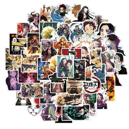 50pcs Demon Slayer Graffiti Sticker Kimetsu No Yaiba Suitcase Laptop ...