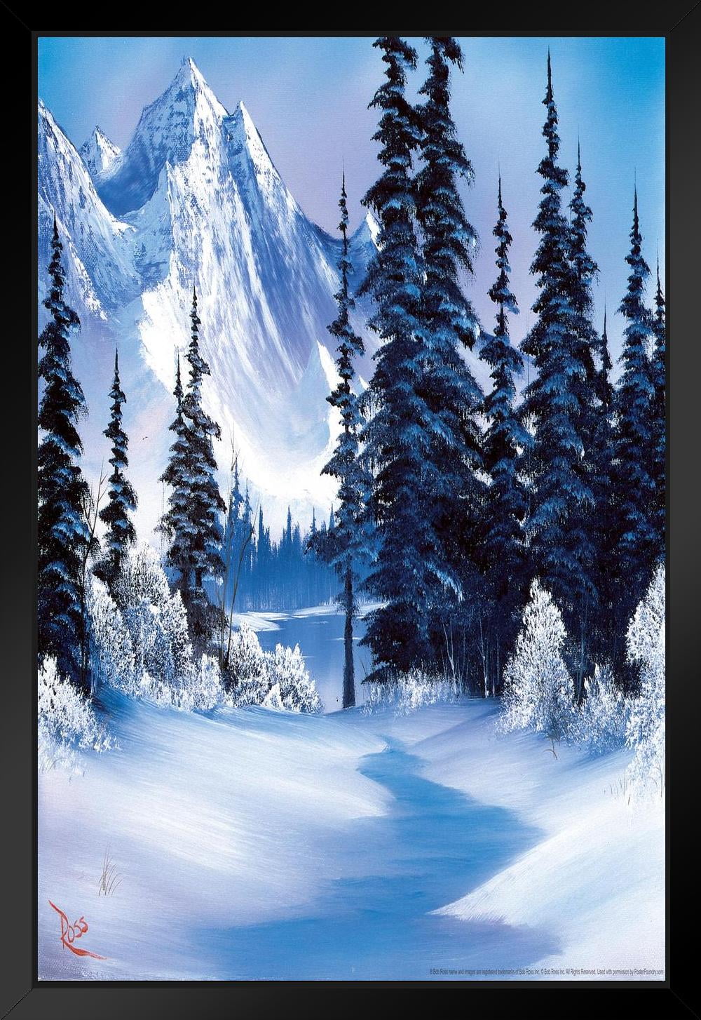 Bob Ross Winter Mountain Art Print Painting Bob Ross Poster Bob Ross ...
