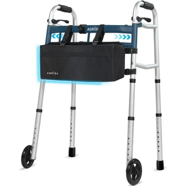 Agrish Aluminum Narrow Rollator Walker with Adjustable Width & Height ...