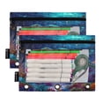 2 Pieces Pencil Bag Binder Pouches 3-Ring Page Turning Folder Pencil ...