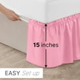 RUseeN Wrap Around Bed Skirts for Queen Beds 15" Drop, Pink Adjustable ...