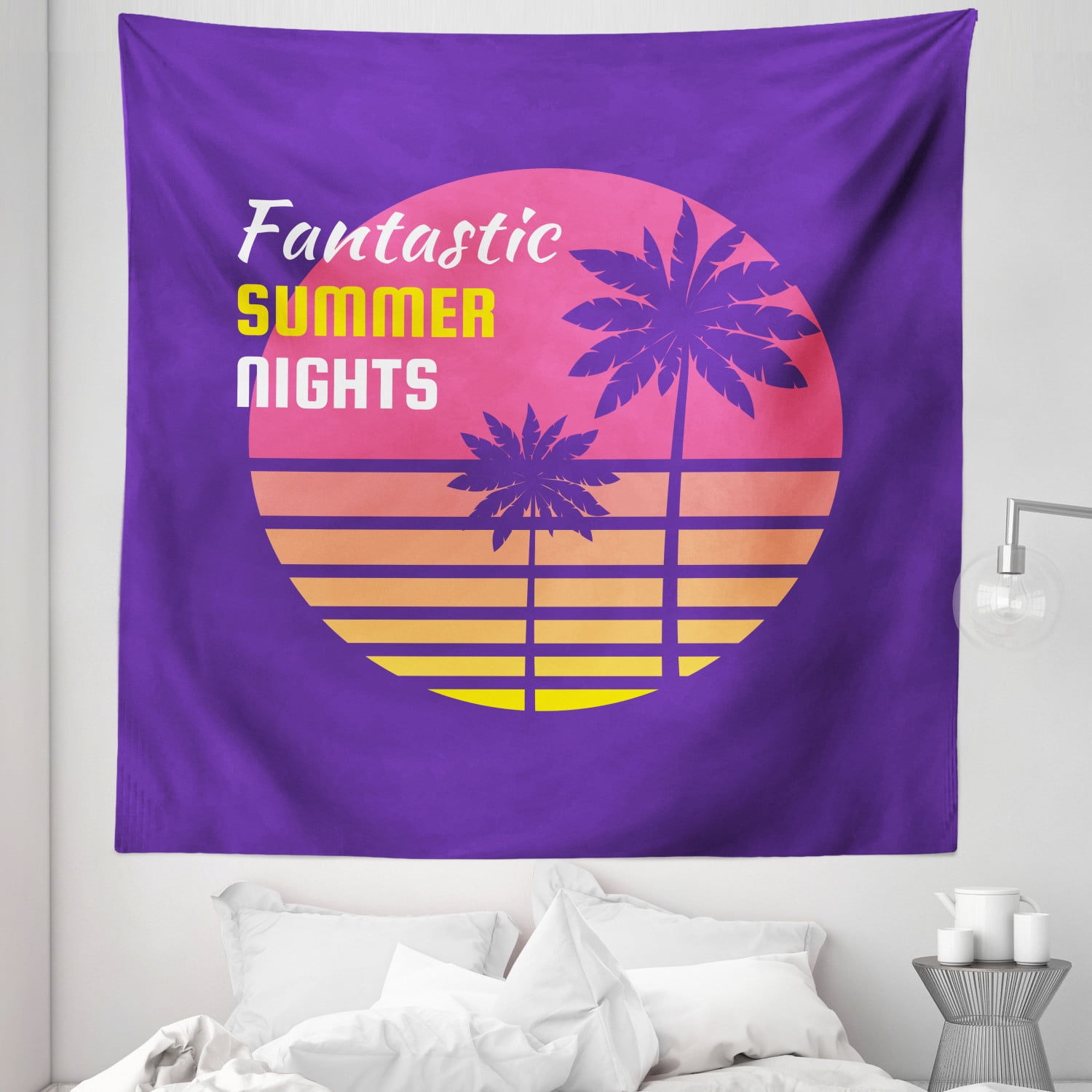 Vintage Florida Tapestry, Retro Summer Nights Sunset in the Beach ...