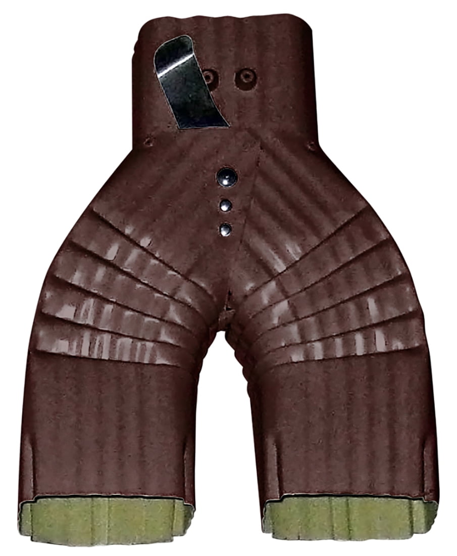 2x3 inch Downspout Diverter / Splitter "Y", Aluminum, Royal Brown ...