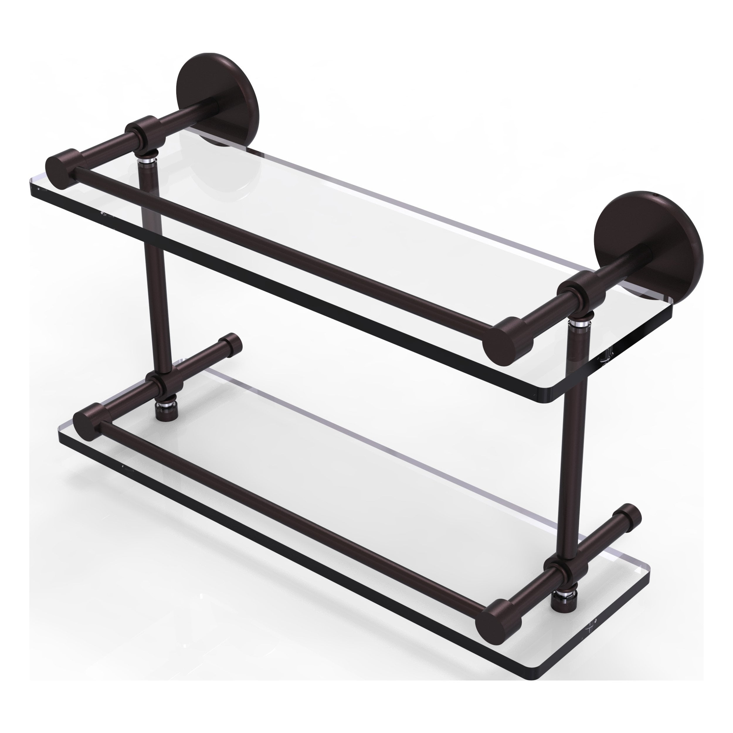 Prestige Skyline Collection Tempered Double Glass Shelf with Gallery ...