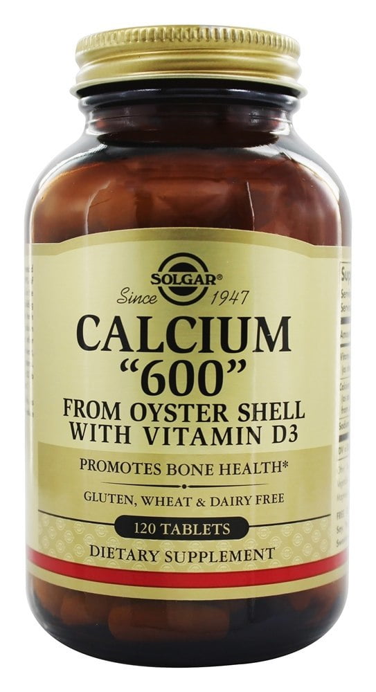 Solgar Calcium "600" (from Oyster Shell with Vitamin D3) - 120 Tablets ...