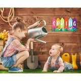 WhatSign Hello Spring Wreath Sign for Front Door Colorful Fence Flowers ...