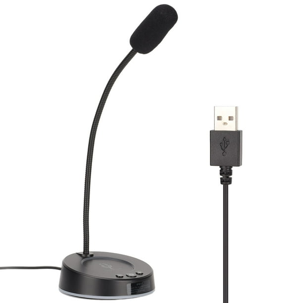 Desktop Microphone, Computer PC Microphone 360 Degree Metal Hose RGB ...
