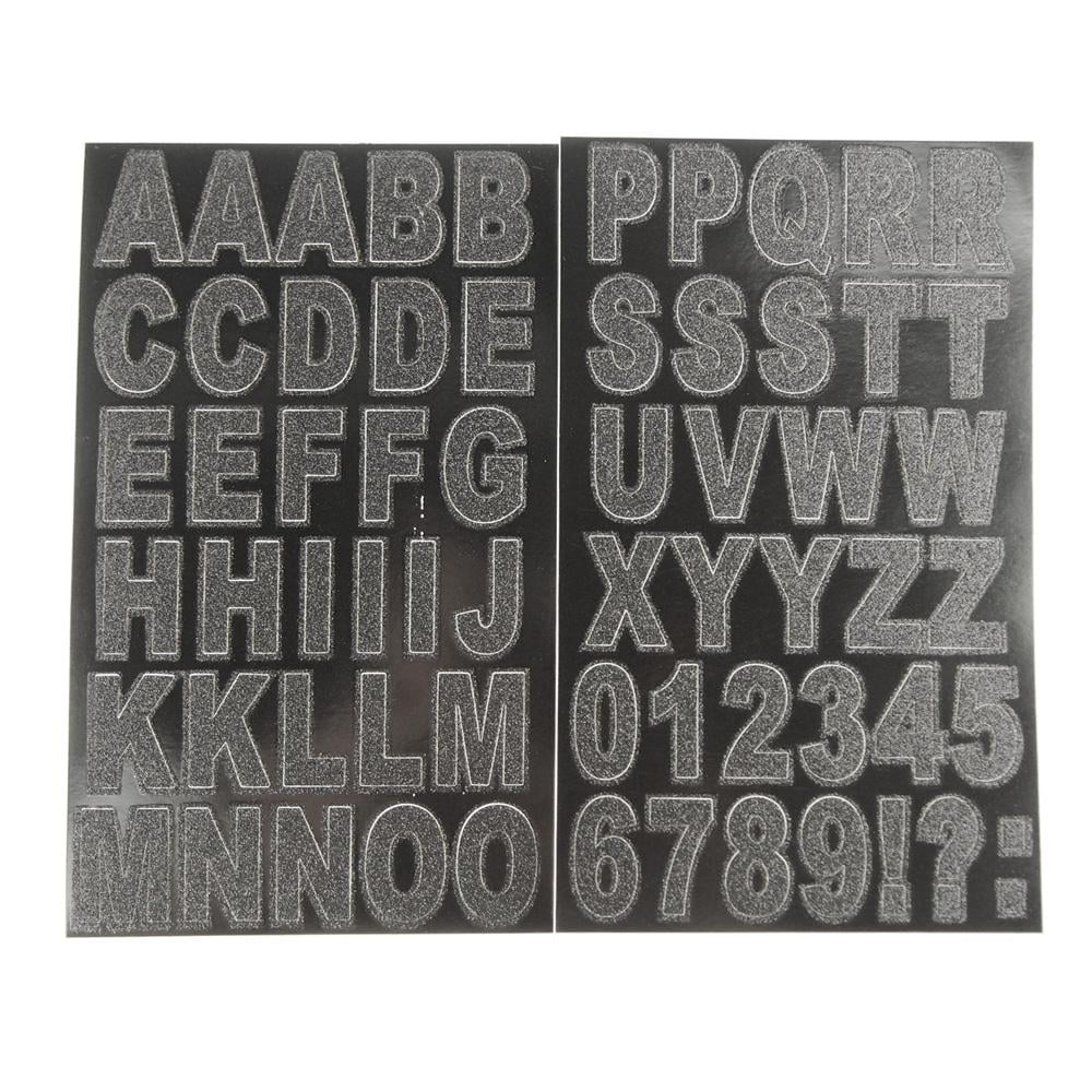 Glitter Caps Alphabet and Number Stickers, Black, 1-3/8-Inch, 62-Piece ...