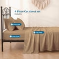 4 Piece Cot Sheet Set Taupe Solid Size (28 " x 75 "), 100% Egyptian ...