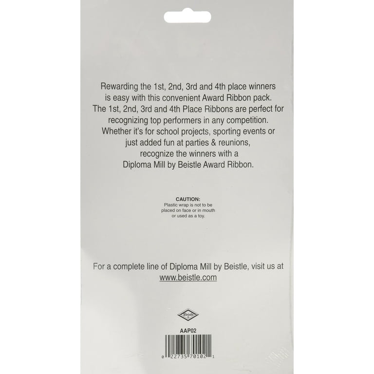 First Place Ribbon Black And White