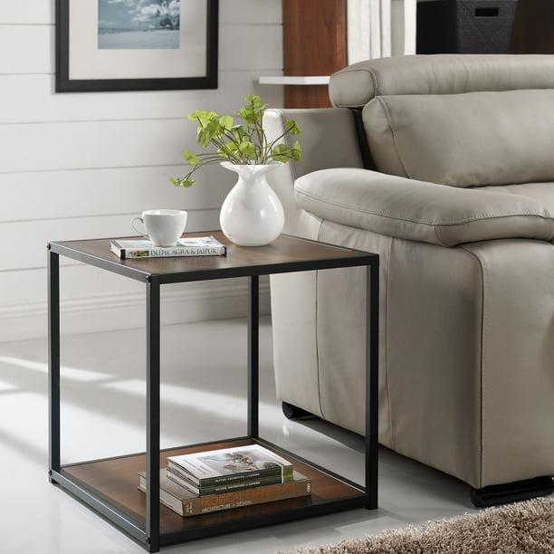 Ameriwood Home Canton Accent Table with Metal Frame, Cherry - Walmart.com