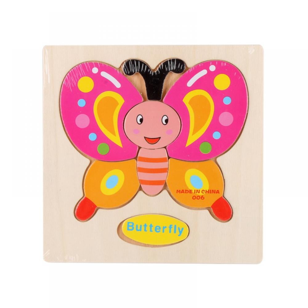 Cartoon Wooden Pattern Blocks for Toddlers, Animal Shape Wooden Jigsaw ...