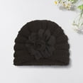 Daznico Winter Knit Baby Hat Solid Color Floral Design Soft Warm Beanie ...
