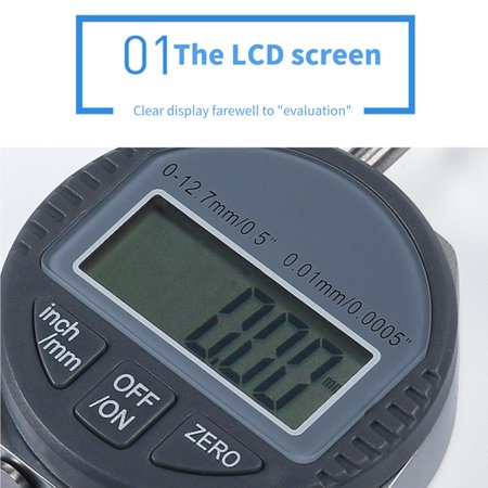 Electronic Dial Thickness Gauge Meter 12.7mm Digital Dial Indicator ...