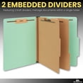 1InTheOffice Classification Folder 2 Dividers Letter Size Green ...