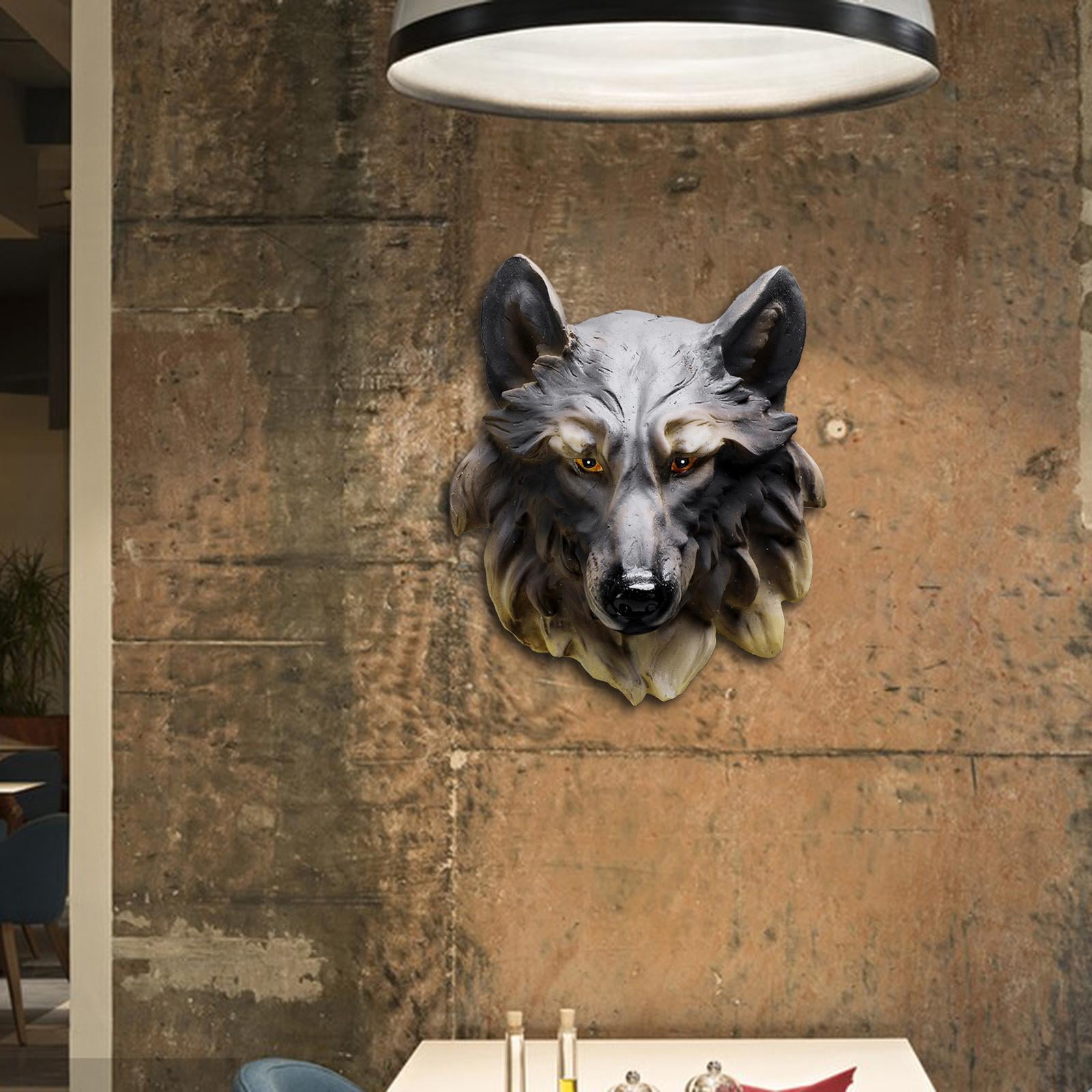 3D Animal Wolf 3D Head Wall Art Decorations Bust Wall Statue for ...
