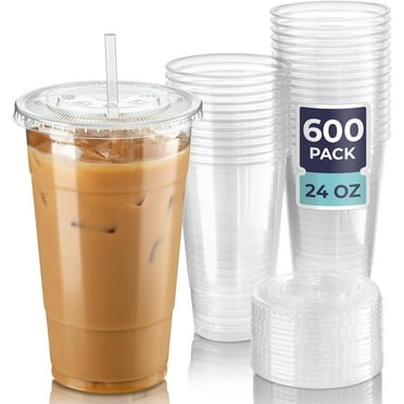 Walmart 32 oz Plastic Cups with Lids for Smoothies, Cold Drinks, Iced ...