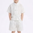 Boys Summer Outfit Traditional Tang Loose Fit Short Sleeve Shirt with ...
