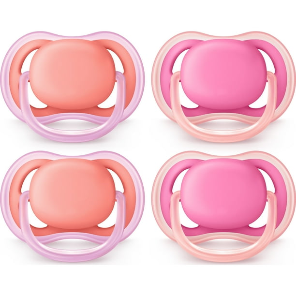 Philips Avent Ultra Air Pacifier, 6-18 months, pink/peach, 4 pack ...