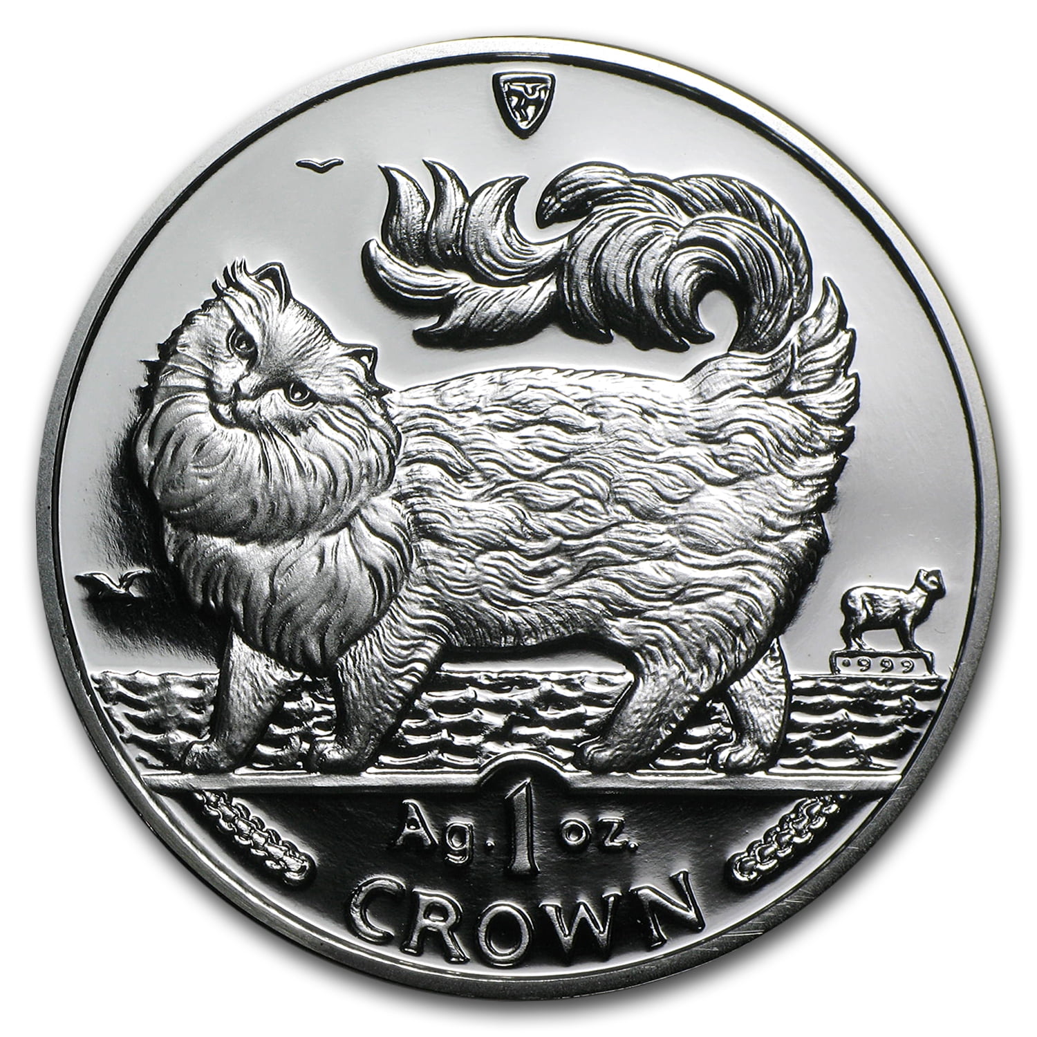1993 Isle of Man 1 oz Silver Maine Coon Cat Proof - Walmart.com