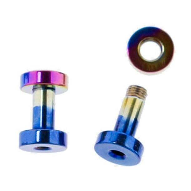 Lex & Lu - Lex & Lu Pair of Steel Plated Tunnel Plug Ear Gauges w ...