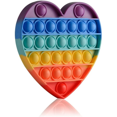 Rainbow Heart Pop Sensory Fidget Toy Pack, Autism ADHD Anxiety Stress ...