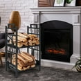 Firewood Rack 2 Tier Firewood Holder Indoor Fireplace Log Holder ...