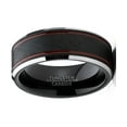 Metal Masters Tungsten Carbide Mens Black Brushed Textured Center Wedding Band Engagement Ring ...