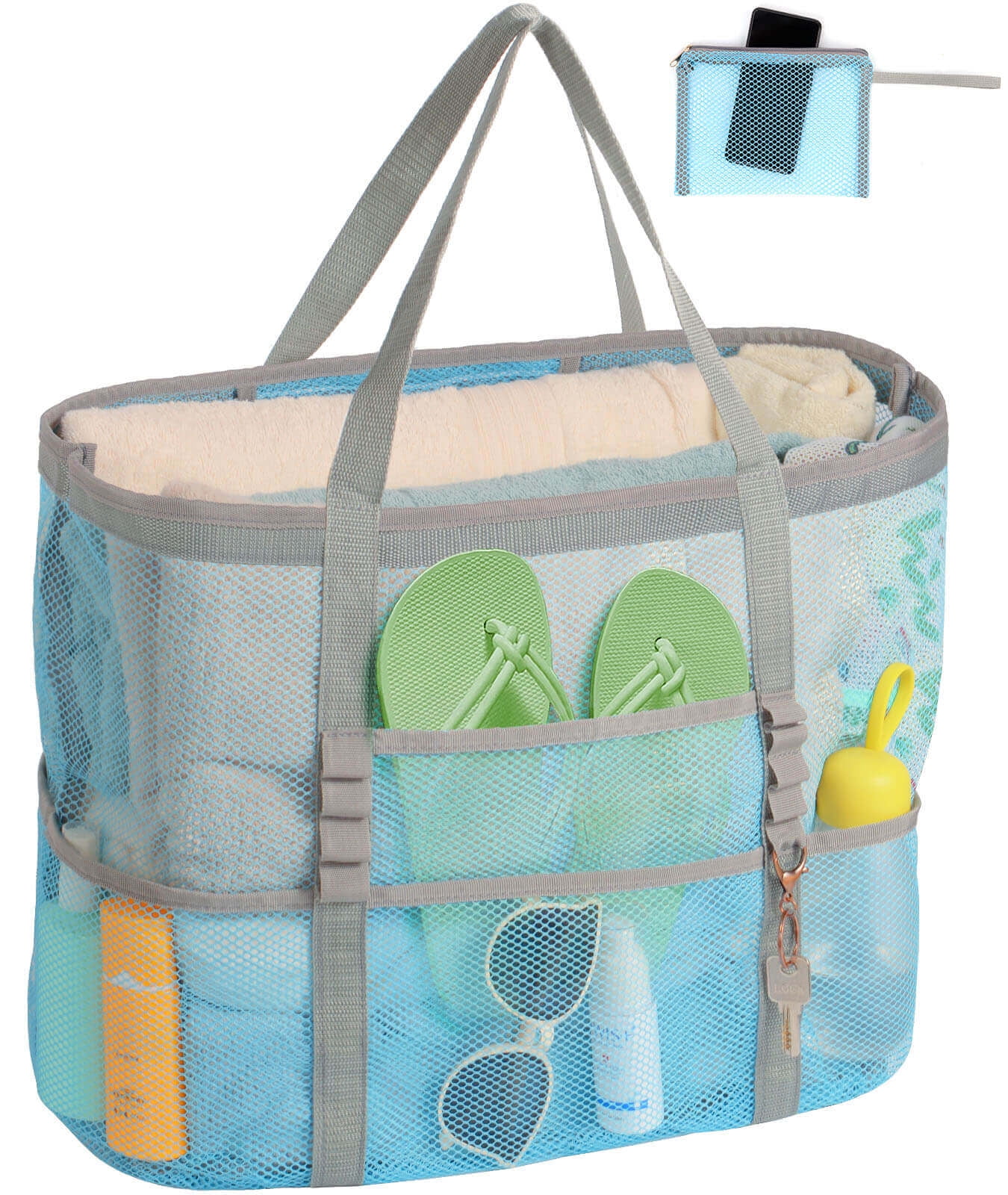 Waterproof Mesh Beach Bag, Lightweight & Foldable Pool Bag for Gym ...