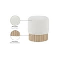Meridian Furniture Veranda Boucle Fabric Ottoman/Stool in Cream/Natural ...