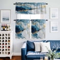 Blue Oil Painting Kitchen Curtains, Kitchen Curtains and Valances Set ...