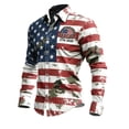 250 Anniversary USA Merchandise Men Long Sleeve Collared Patriotic ...