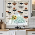 Bohemian Swag Curtain Valance for Window 2 Panels Orange Navy Blue ...