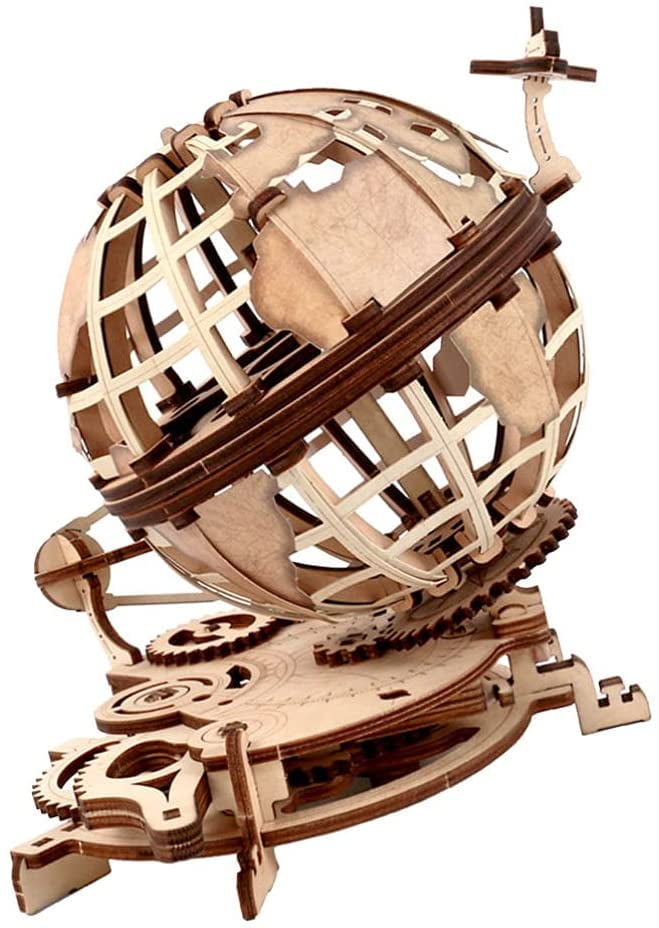 HTCM 3D Wooden Globe Puzzle Educational Self Assembling Mechanical 3D ...