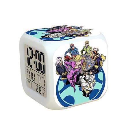 Jojo's Bizarre Adventure Thermometer Glowing Cube Alarm Clock Colorful ...