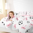 Feelyou Pink Princess Bow Twin Bedding for Girls, Cartoon Football ...