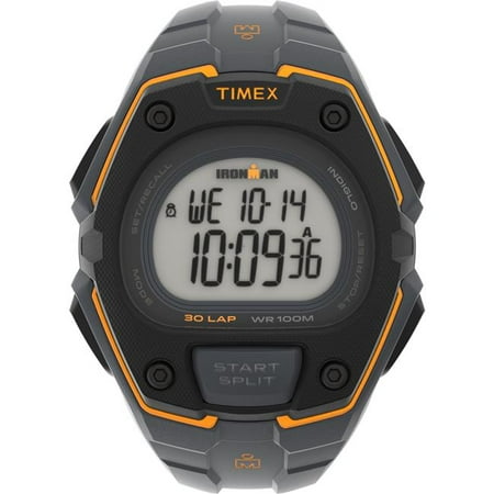 Timex TW5M485009J 45 mm Mens Ironman Classic 30 Oversized Gray & Orange ...