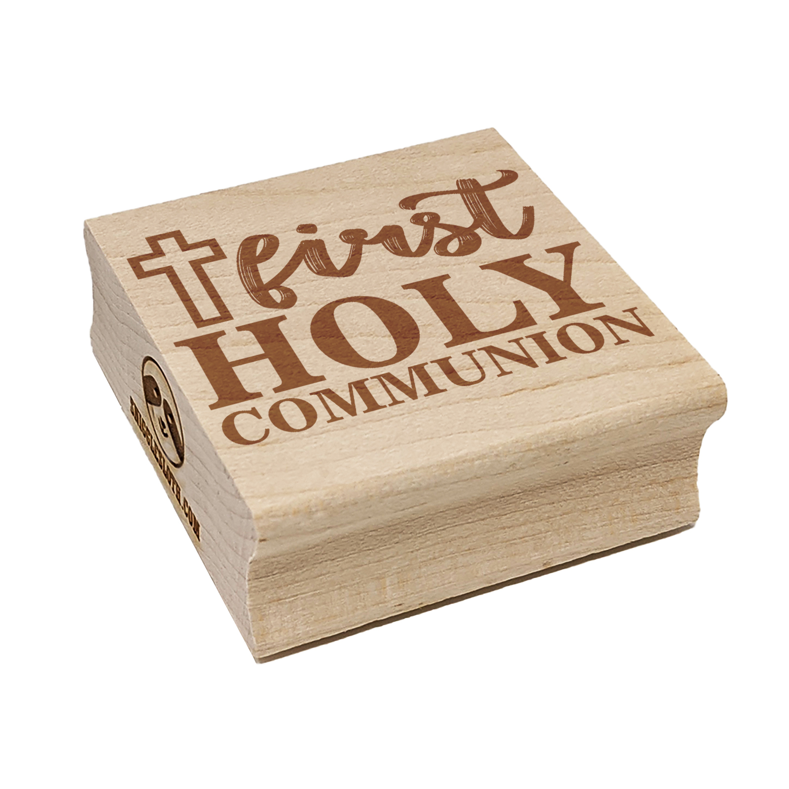 First Holy Communion with Cross Square Rubber Stamp Stamping ...