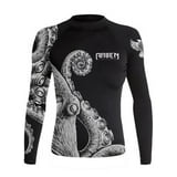 Raven Fightwear Women's Kraken Octopus Rash Guard MMA BJJ Black/White ...