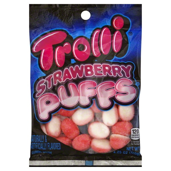 Trolli Strawberry Puffs Gummy Candy, 4.25 Oz., 12 Count - Walmart.com ...