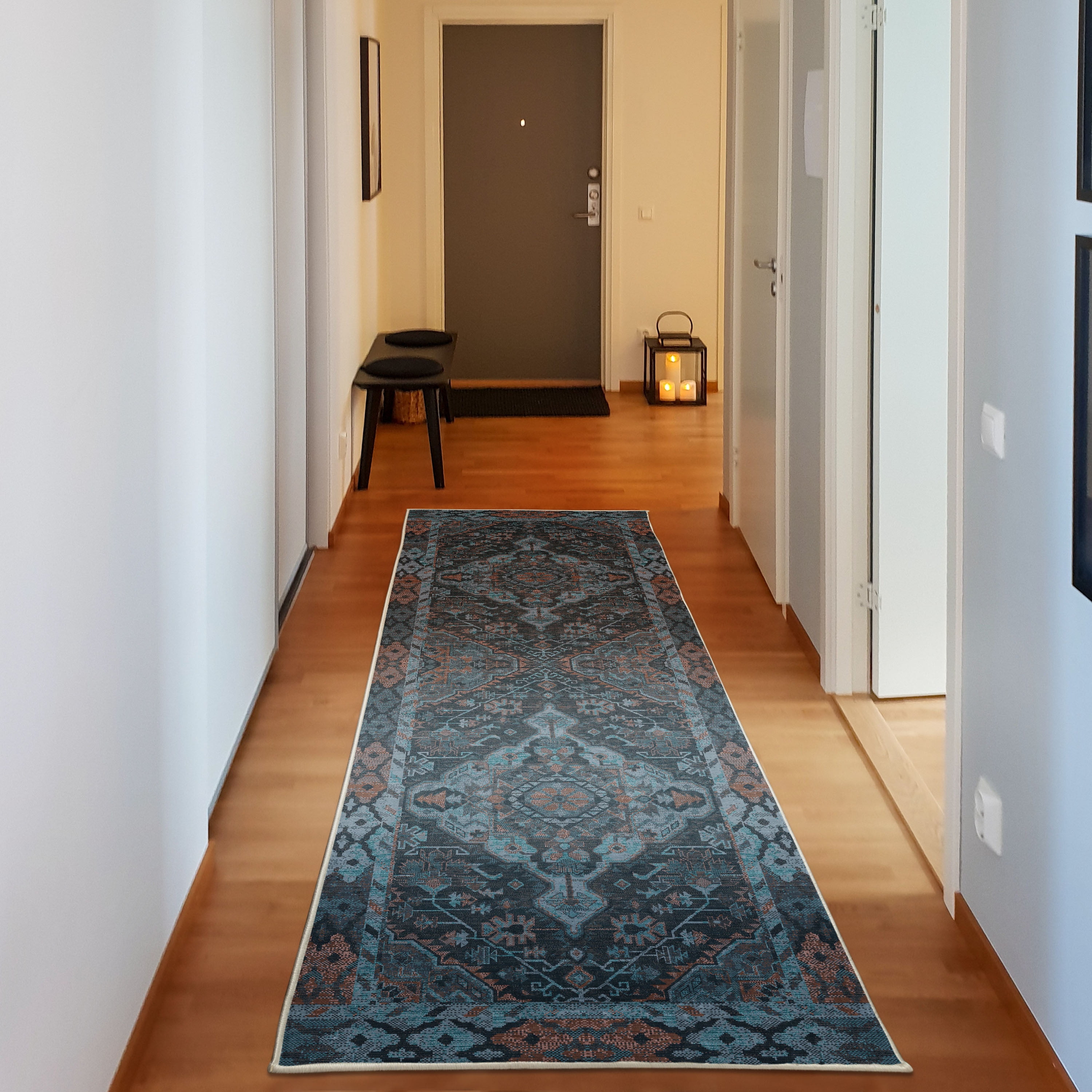 Ethnic Decorative Rug, Geometric Abstract Shapes Coming from Past Art ...