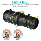 KKSQ 40x60 HD Optical Monocular Telescope Day & Night Vision Monocular ...