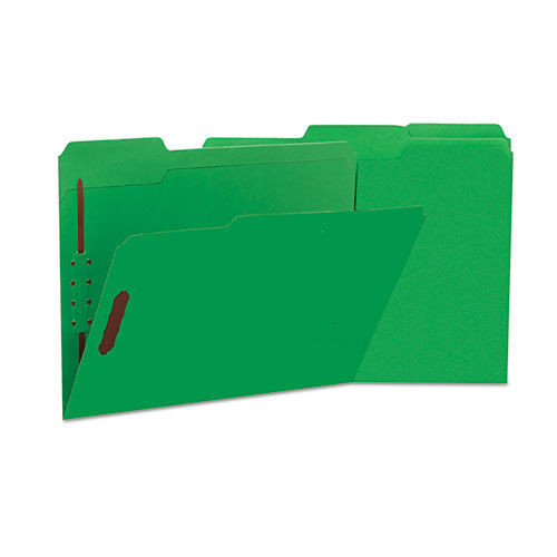 Deluxe Reinforced Top Tab Folders, 2 Fasteners, 1/3 Tab, Letter, Green ...