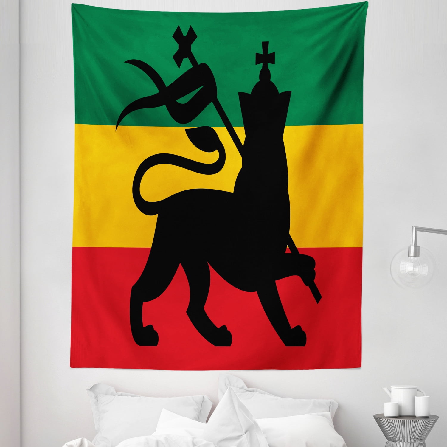 Rasta Tapestry, Rastafarian Flag Judah Lion Reggae Music Inspired ...