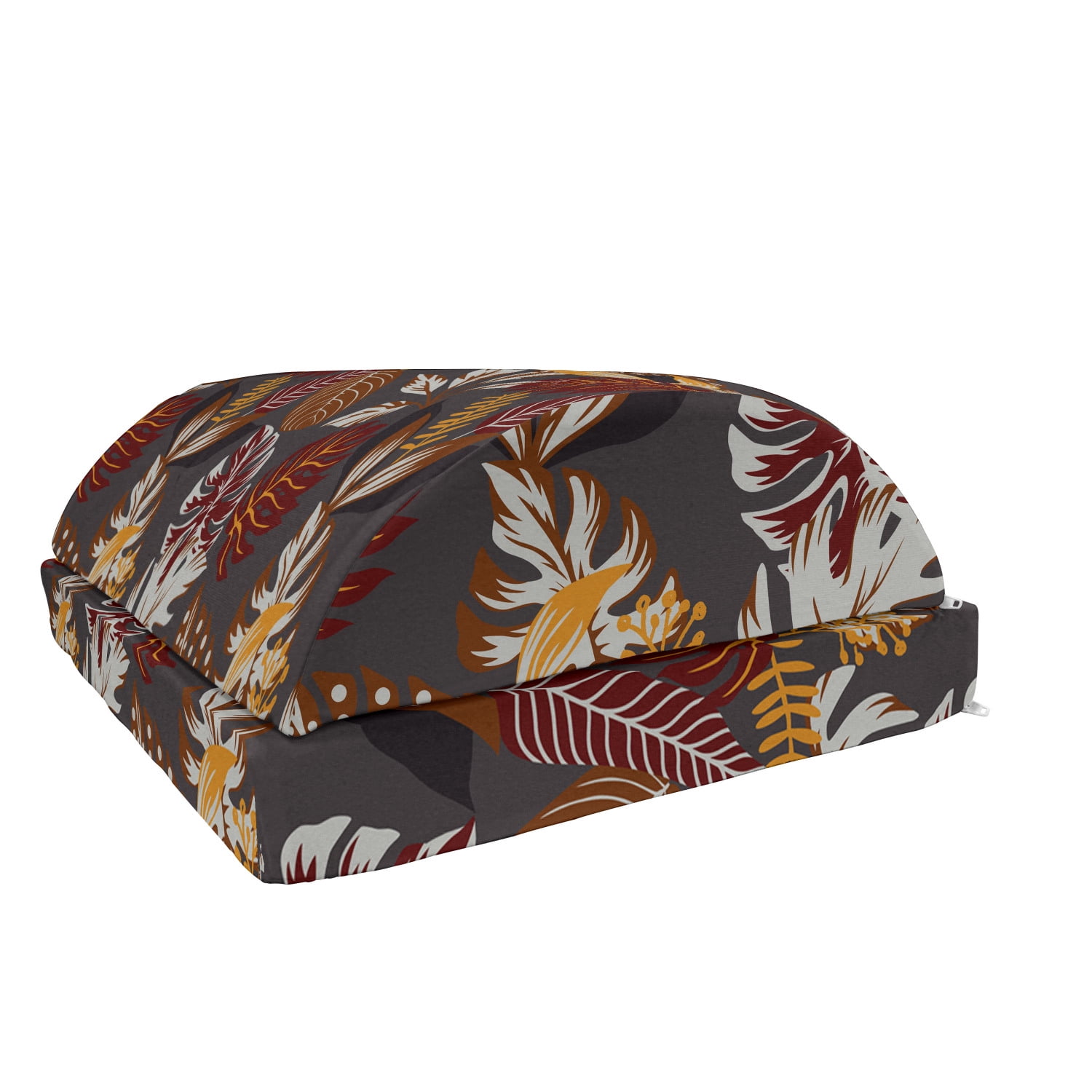 Autumn Foot Rest, Tropical Leaves in Earth Tones Botanical Rainforest ...