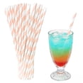 100 Pack Paper Straws Biodegradable Disposable Drinking Straws for ...